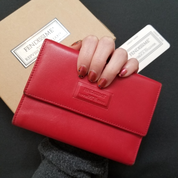 Fendi by Fendissime | Bags | Fendi By Fendissime Red Leather Wallet ...
